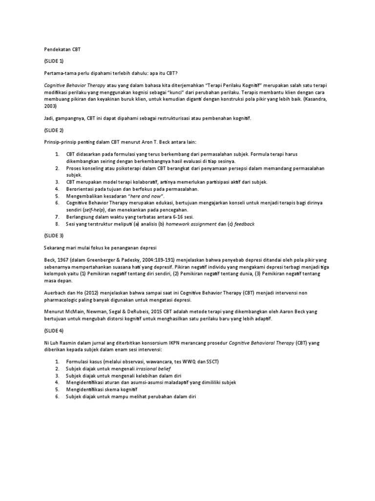 Pendekatan CBT | PDF