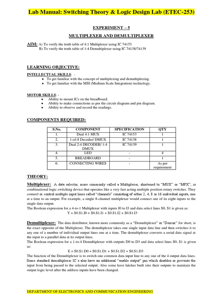 STLD 5 Mux - Dmux | PDF