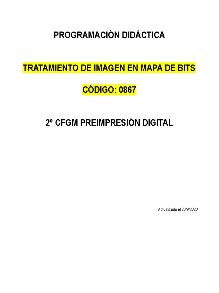 Tratamiento de Imágenes en Mapa de Bits | PDF | Evaluación | Color