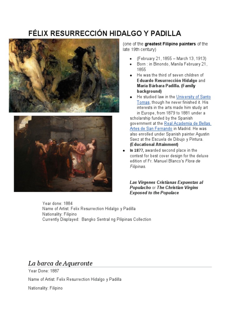 Félix Resurrección Hidalgo y Padilla | PDF | The Arts | Artists