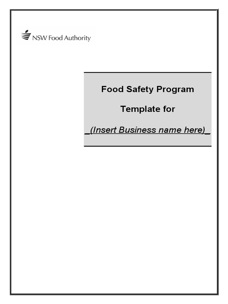 Food Safety Program Template | PDF