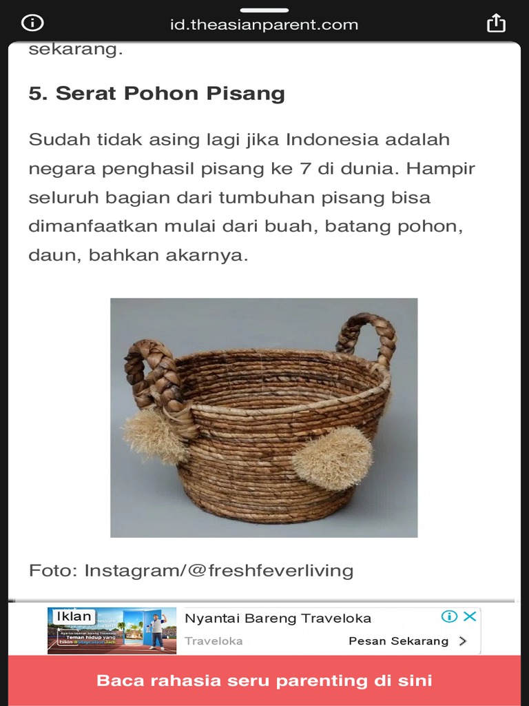 12 Jenis Kerajinan Serat Alam Khas Indonesia, Keren Dan Artistik! | PDF