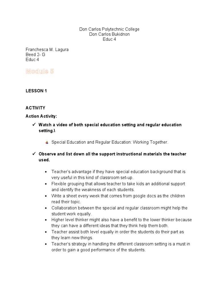 Chesca Educ4 - M5 | PDF | Career & Growth