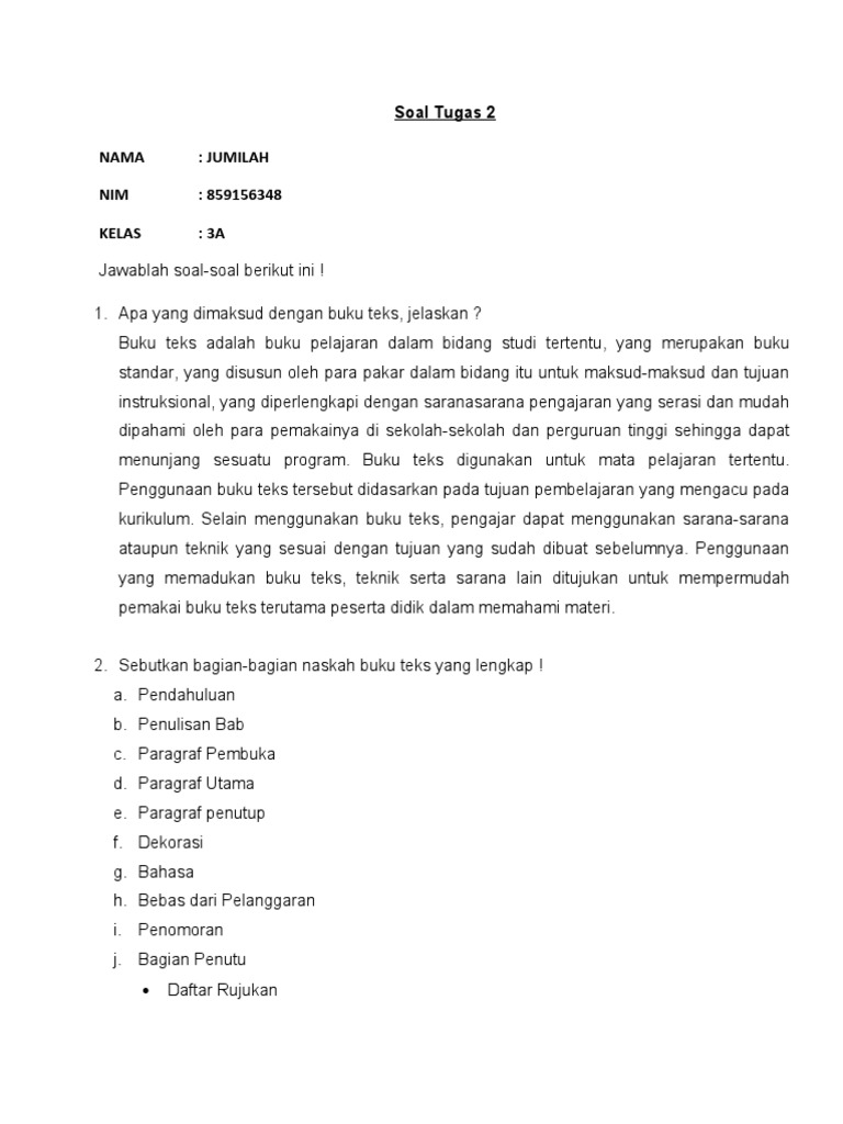 Soal Tugas 2 Pendidikan BI Di SD | PDF