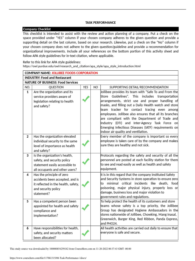 08 Task Performance 1 | PDF | Business
