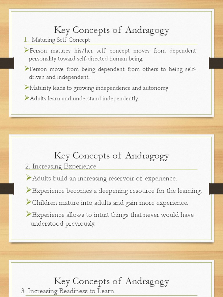 4 Key Concepts of Andragogy | PDF | Behavioural Sciences | Learning