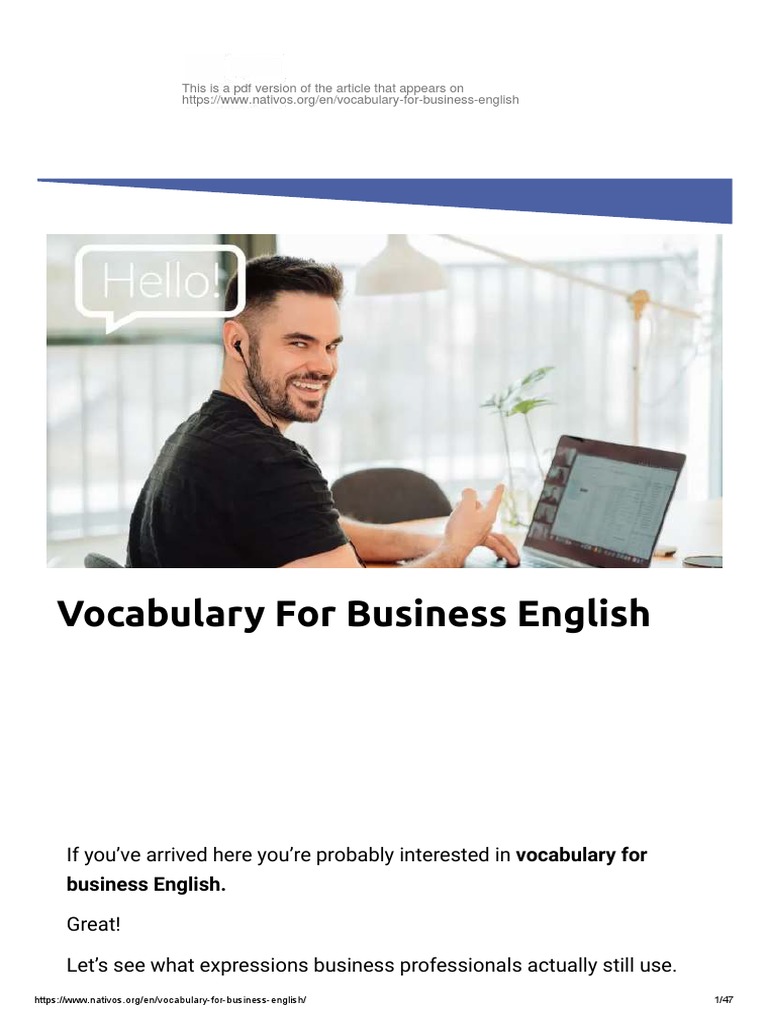 Essential Business English Vocabulary | PDF | English Language ...