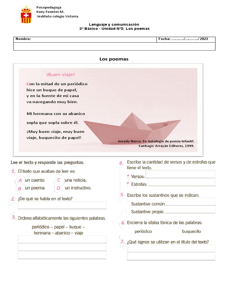 Estructura y Actividades de Poesía Infantil | PDF | Poesía