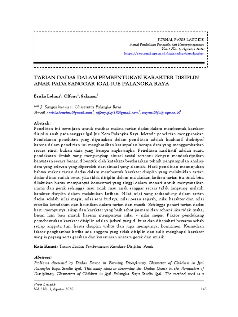 Tarian Dadas dan Disiplin Anak | PDF