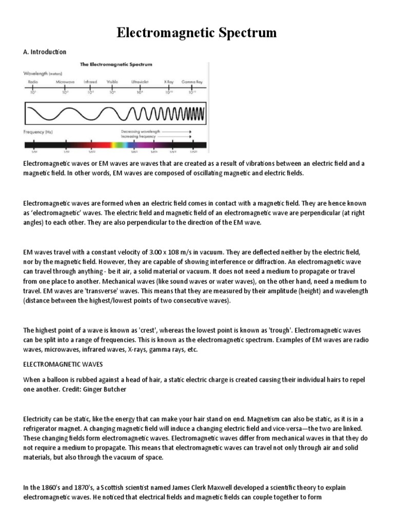 Introduction to Electromagnetic Waves | PDF | Electromagnetic Radiation ...