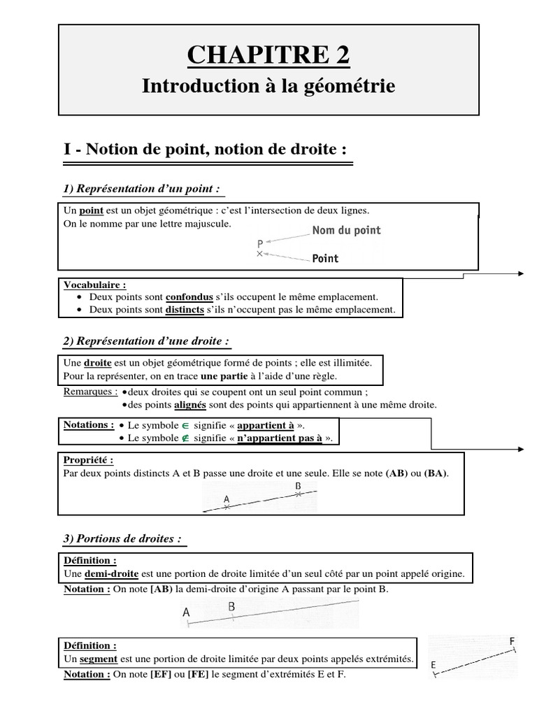 COURS ELEVE Introduction A La Geometrie | PDF | Triangle | Cercle