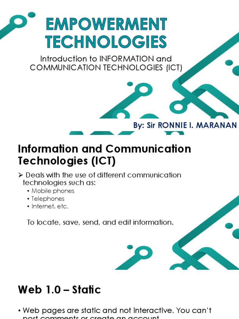 Emtech Intro To Ict Lesson 1 | PDF