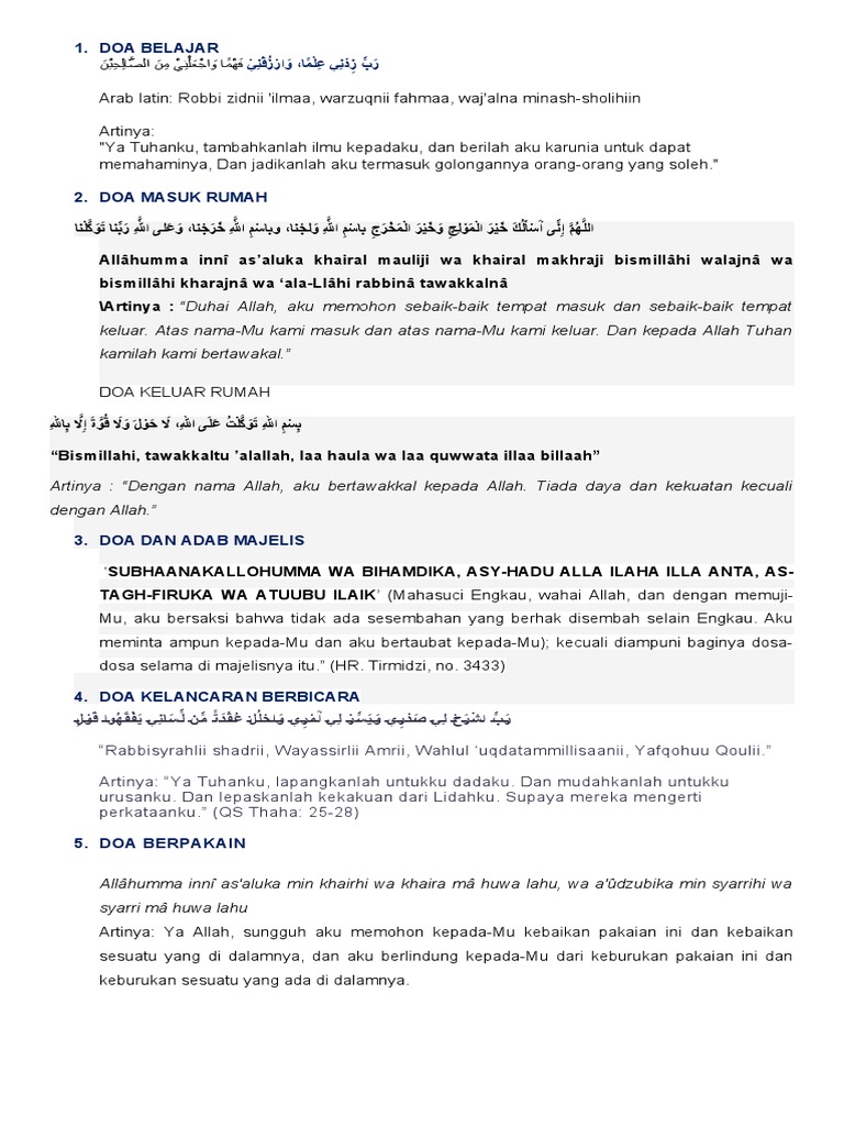 Doa Belajar | PDF