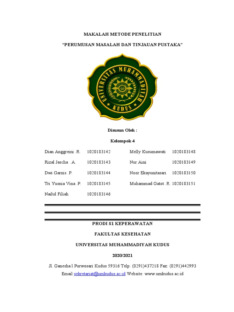 Kel 4 3c Met Pel Perumusan Masalah Dan Tinjauan Pustaka Pdf
