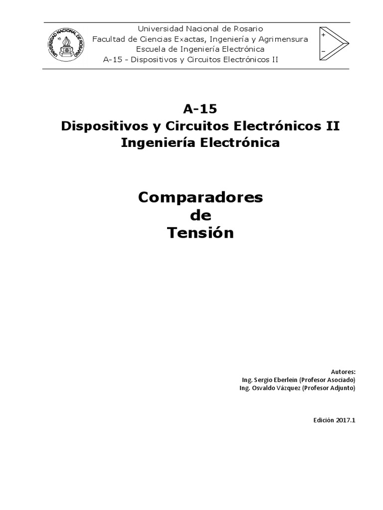 Comparadores de Tension (v-2017-1) | PDF | Amplificador operacional ...