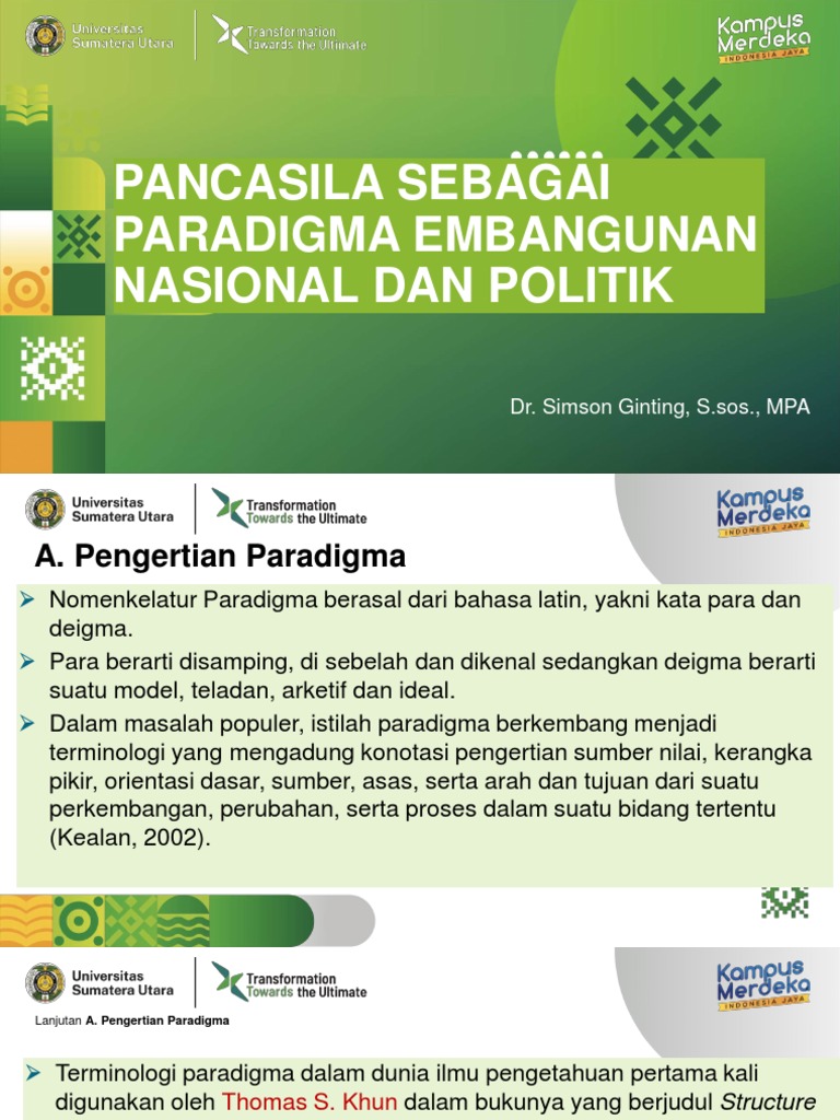 Pancasila Sebagai Paradigma Pembangunan Nasional Dan Politik | PDF | Sains & Matematika