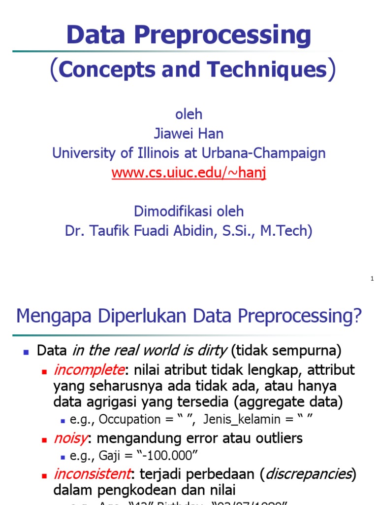 Slide Data Preprocessing | PDF
