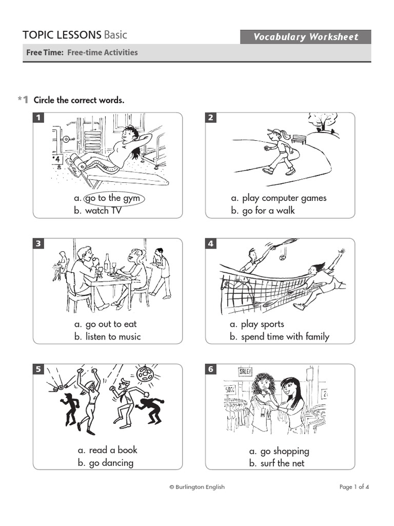 Free-Time Activities Vocab | PDF | Linguistics | Cognition