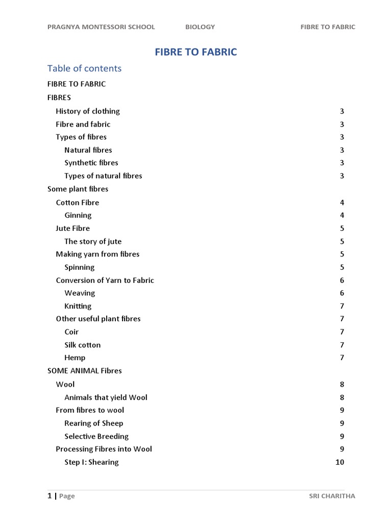 FIBRE TO FABRIC Key Lesson | PDF | Silk | Wool