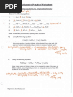 Stoichiometry Practice Questions | PDF
