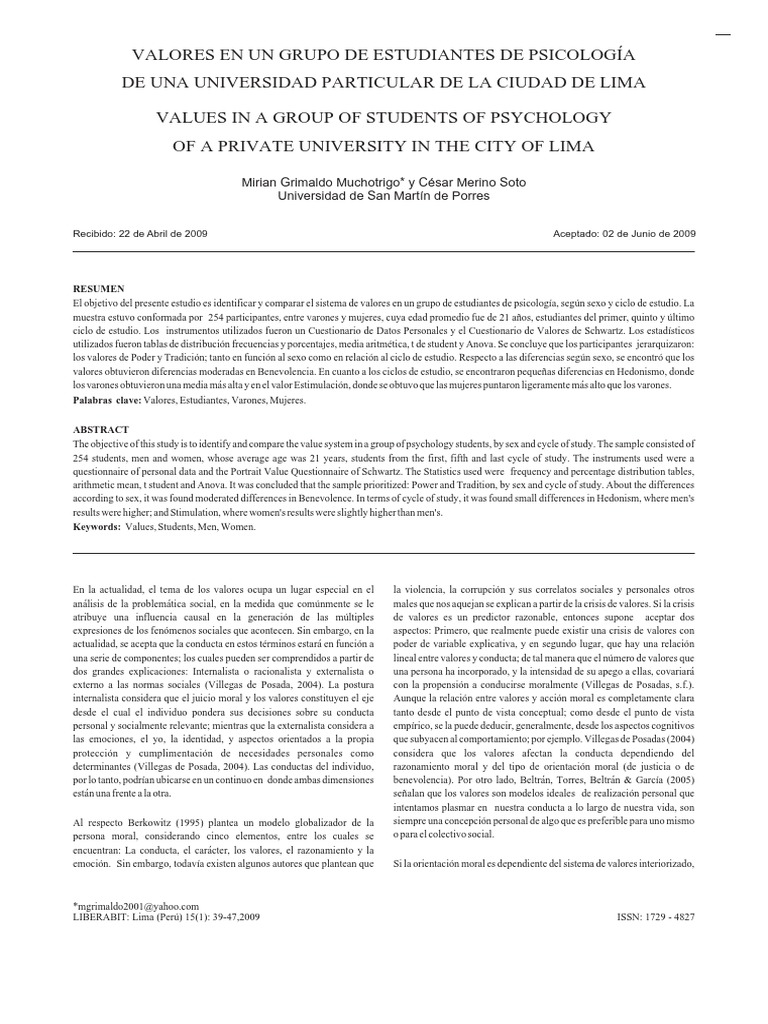 PVQ | PDF | Validez (Estadísticas) | Comportamiento