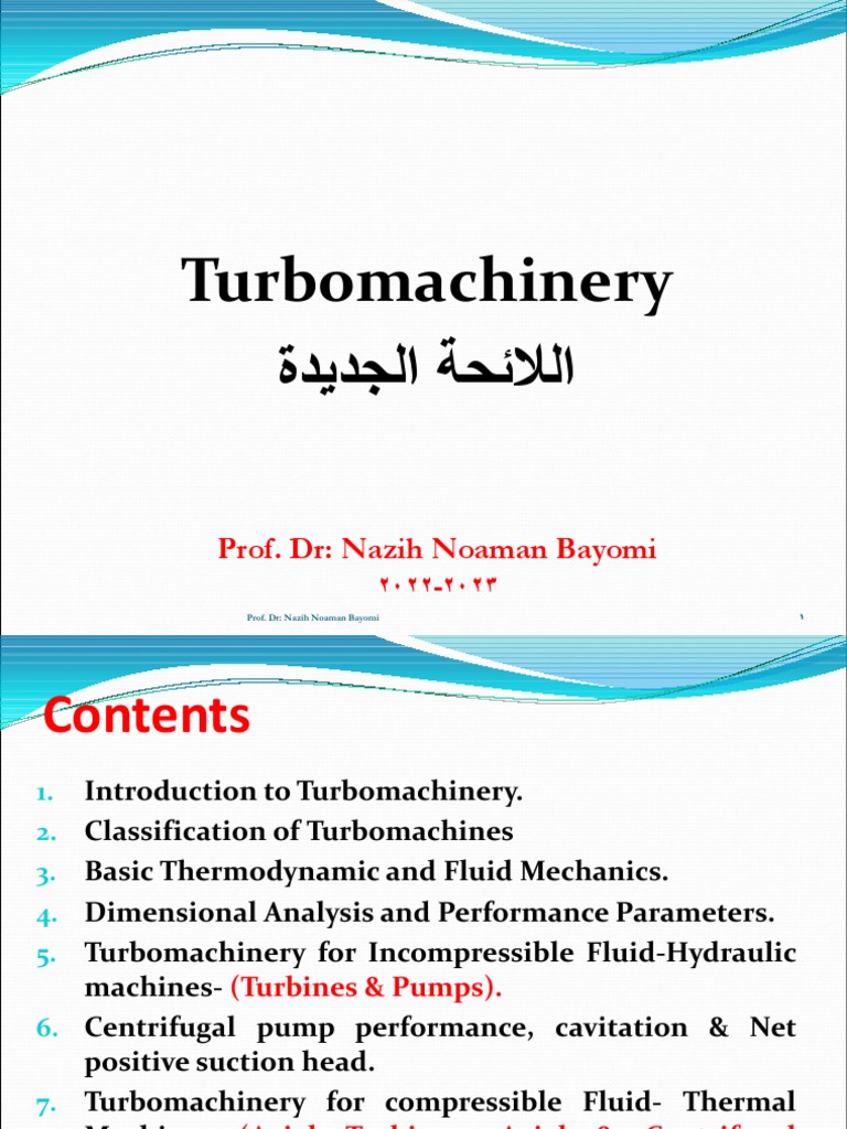Overview of Turbomachinery Concepts | PDF | Turbine | Turbomachinery