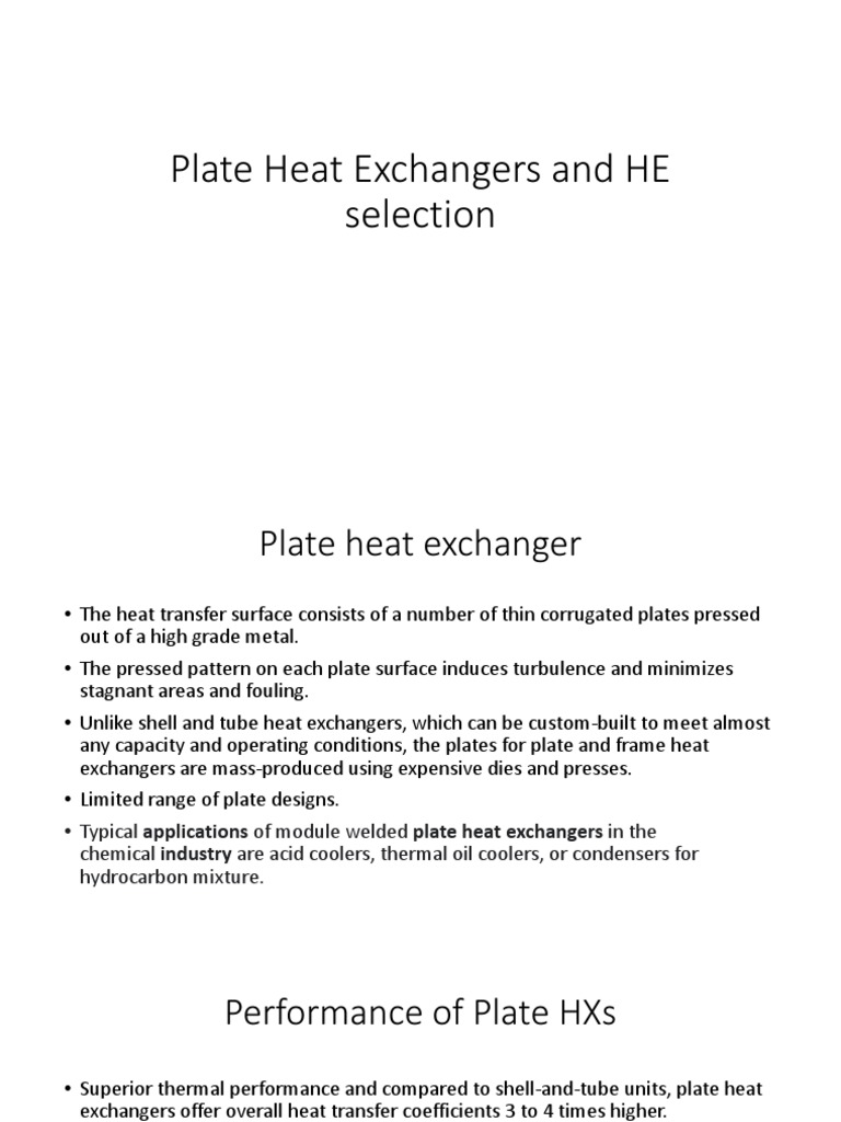 Chapter - 14 - Plate - Heat Exchanger and HE Selection | PDF