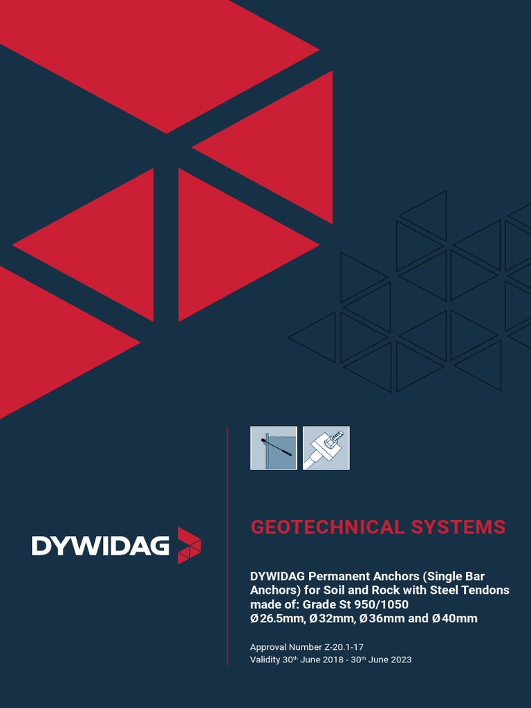 DYWIDAG Ground Anchor Approval Details | PDF | Prestressed Concrete | Pipe (Fluid Conveyance)