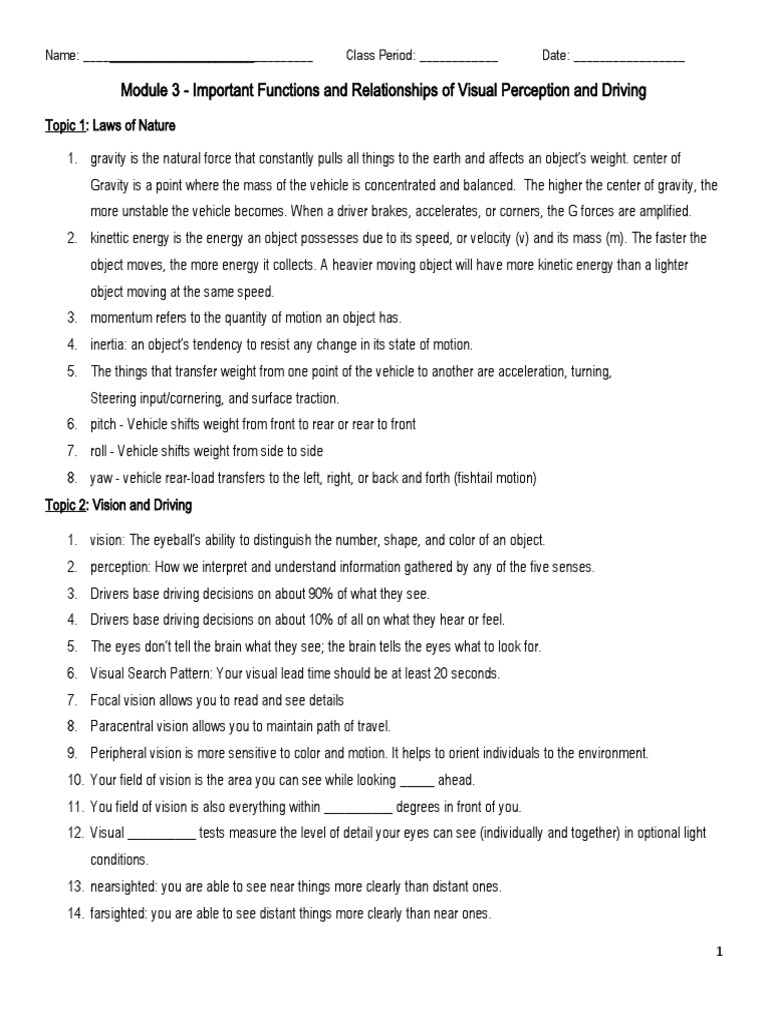 Module 3 Worksheets | PDF | Anti Lock Braking System | Brake