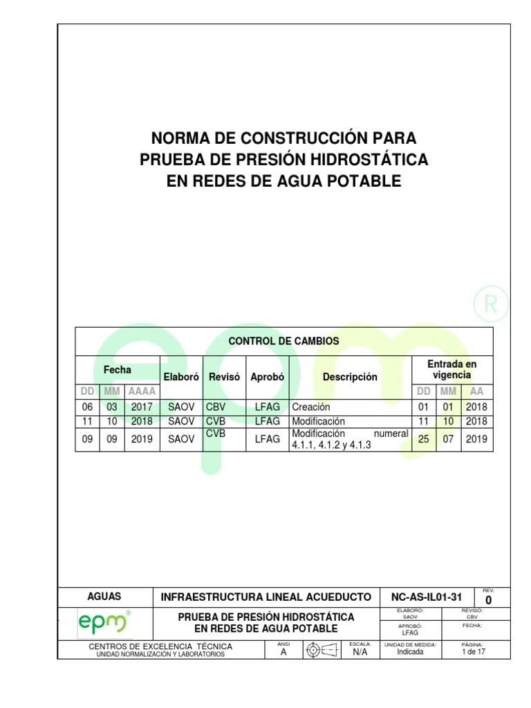 Prueba Hidrostatica | PDF | Tubería (transporte de fluidos) | Presión