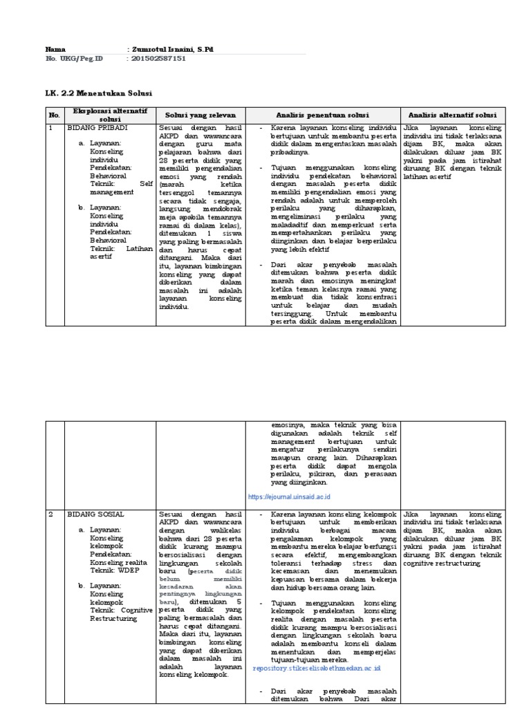 LK. 2.2 Menentukan Solusi | PDF