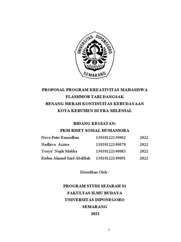 Proposal Program Kreativitas Mahasiswa | PDF