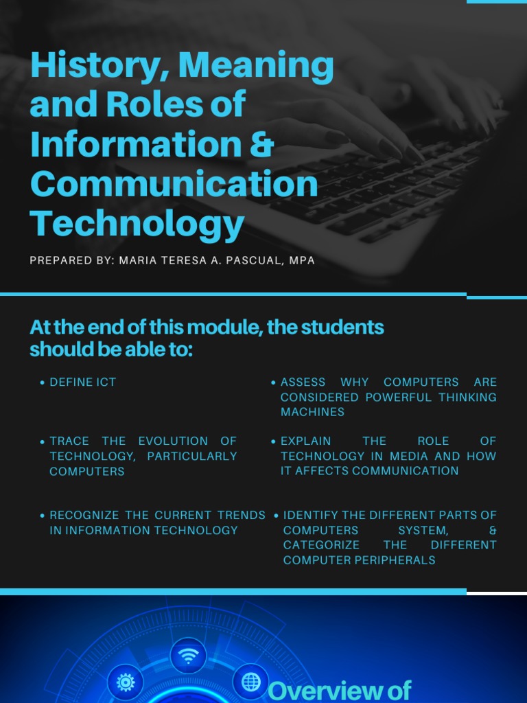 01 History, Meaning and Roles of ICT | PDF