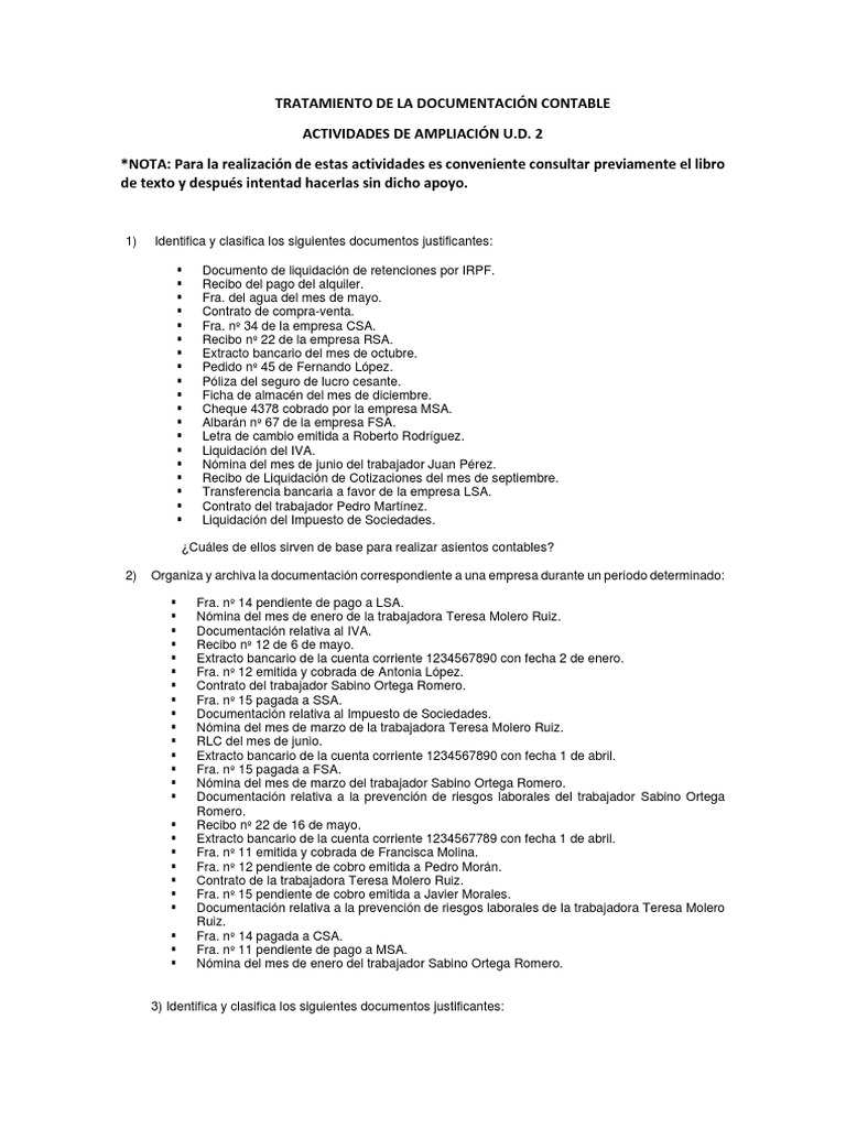 TDC Actividades Ampliación U.D 2 | PDF | Servicios financieros | Business