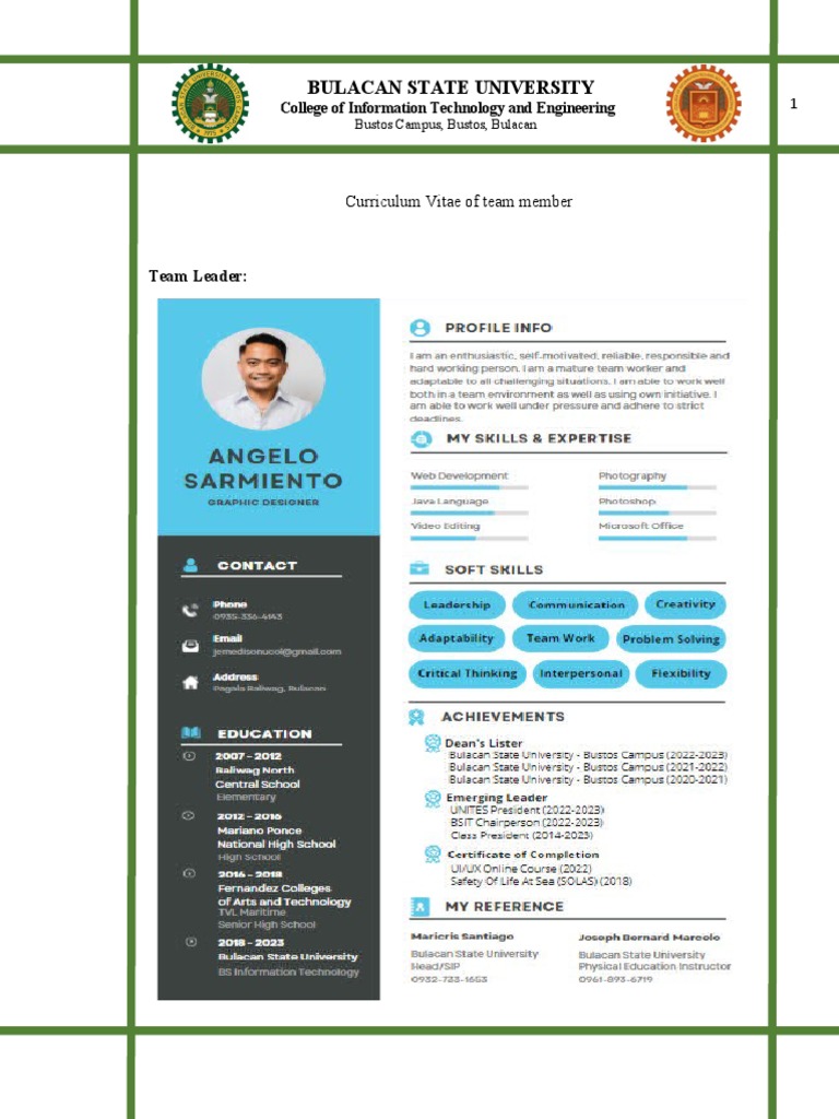 Bulacan State University Team CV | PDF