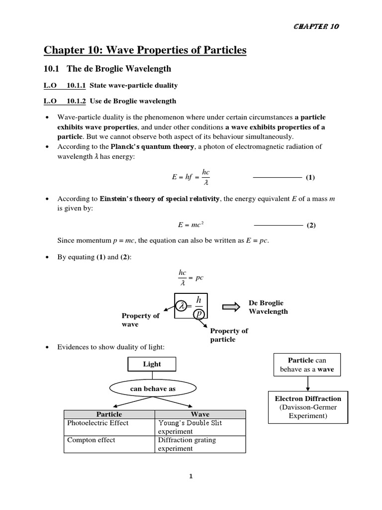 Wave Properties of Particles | PDF | Electron | Diffraction