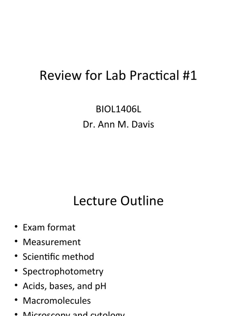 Review For Lab Practical 1 - BIOL1406L | PDF