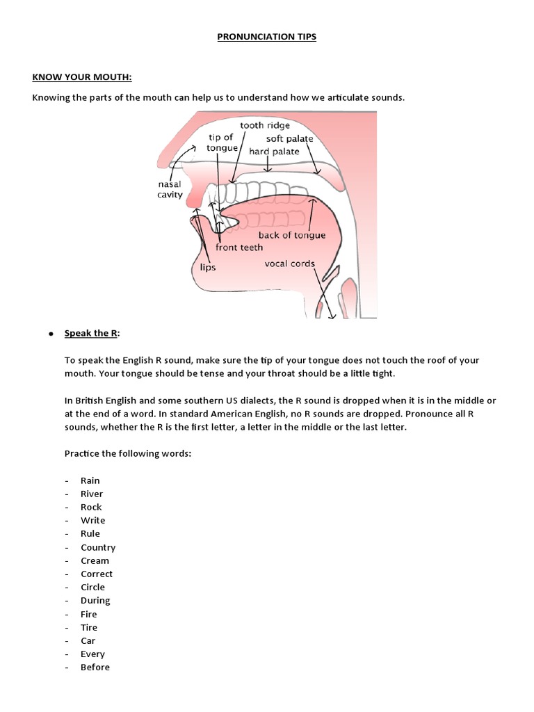 Pronunciation Tips | PDF | English Language | Grammar