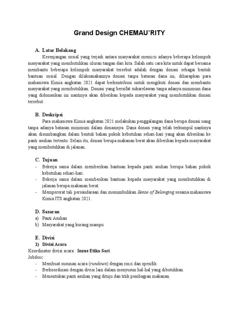 Grand Design Projek Angkatan | PDF