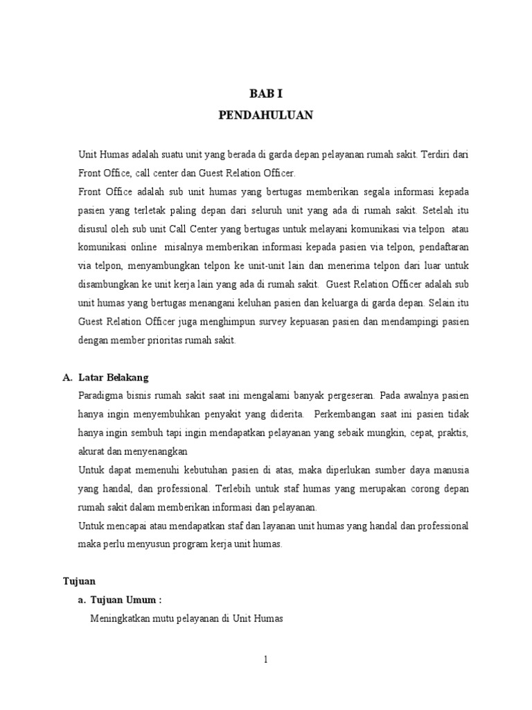 Program Kerja Humas | PDF