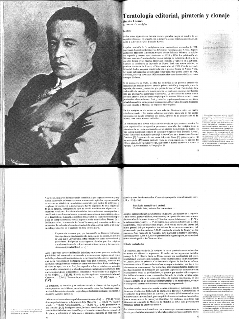 Artículo Hernán Lozano - El Caso La Vorágine | PDF