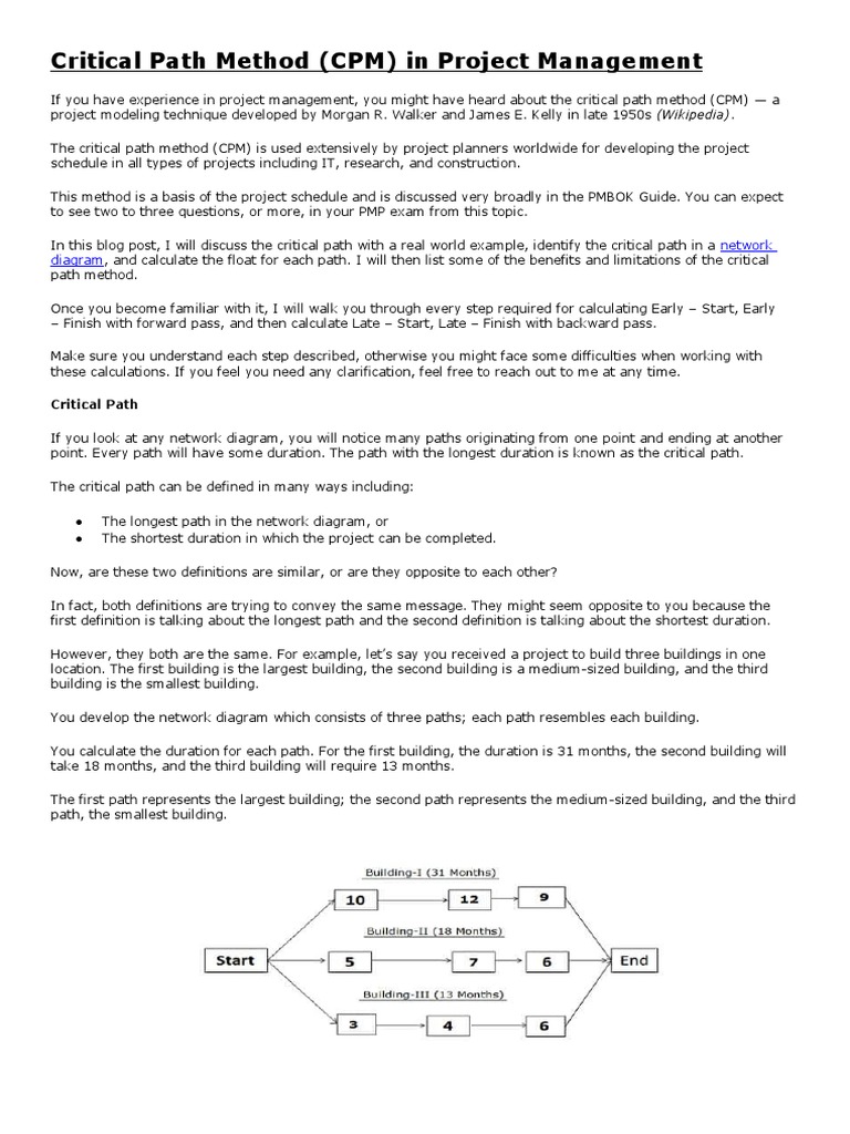 Critical Path Method | PDF | Systems Science | Applied Mathematics