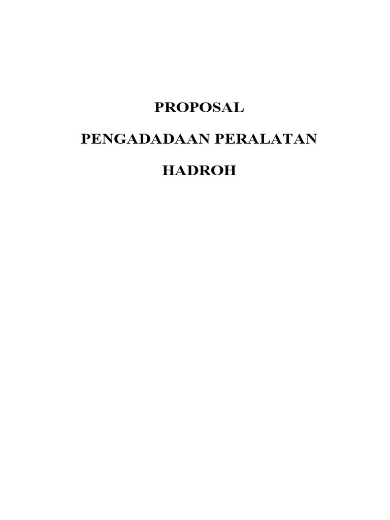 Proposal Pengajuan Pembelian Alat Hadroh | PDF