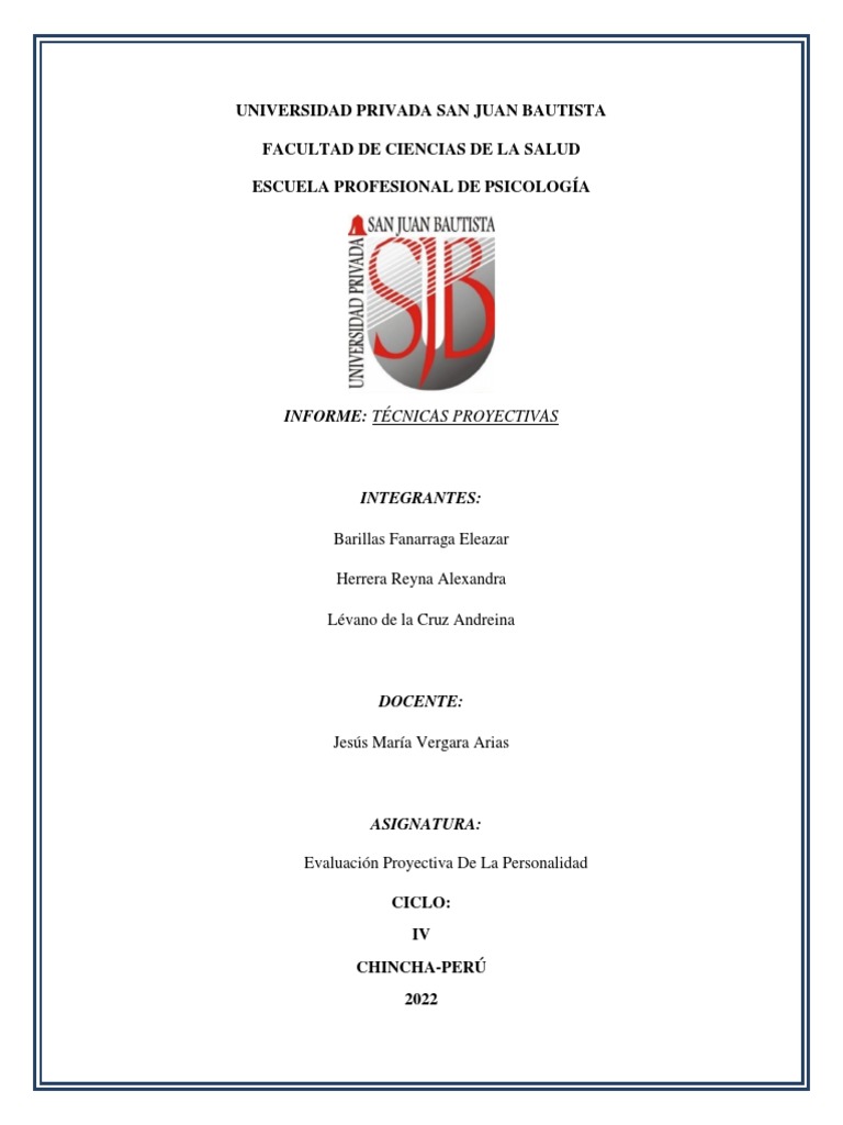 INFORME PSICOLOGICO-pc3 - Grupo 5-2 | PDF