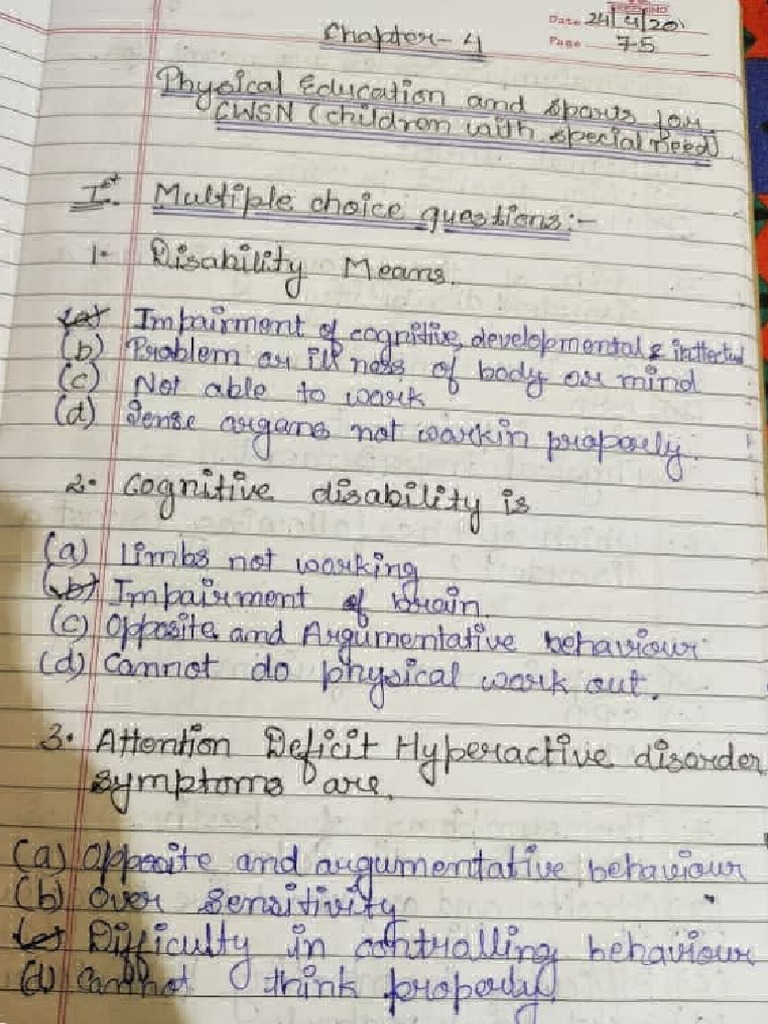 Unit 04 Physical Education and Sports For CWSN | PDF