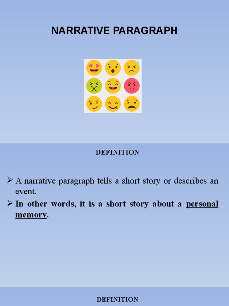 Week 11 - Narrative Paragraphs | PDF | Linguistics