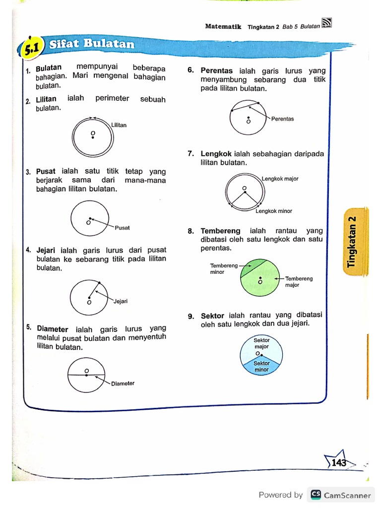 Nota Ringkas Bab 5 Bulatan | PDF