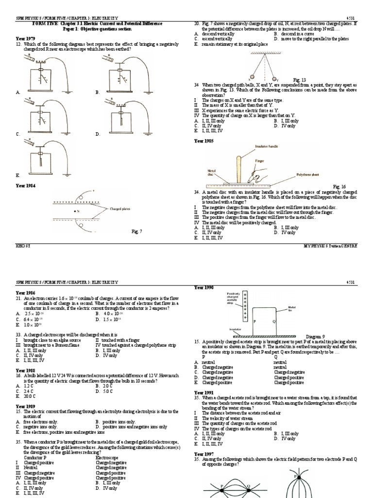 2021 F5 KSSM Physics Chap 3.1 Exe | PDF | Electric Charge | Electric Current