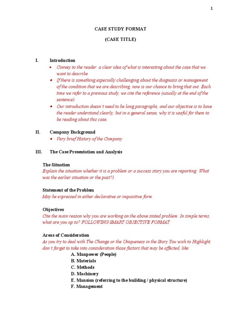 Case Study Format Guide | PDF