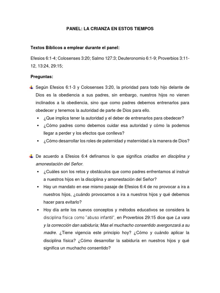 La Crianza en Estos Tiempos - Preguntas | PDF | Crecimiento personal y ...